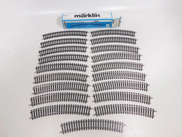32X MÄRKLIN H0 AC K Track curved 2221 2274 2231 Sg / Mint + 2x Box # ...