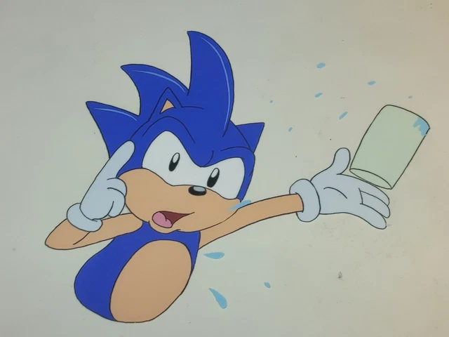 SONIC THE HEDGEHOG animation cel production used hand painted £41.88 ...