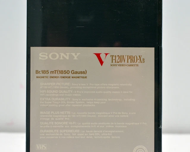 VINTAGE SONY V Blank VHS Video Tape T-120PRO-X Sealed EP 6 Hours $19.49 ...