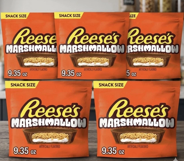 SHIPS COOL! 5 PACK! NEW 2026! REESE'S Marshmallow Snack Size Peanut ...