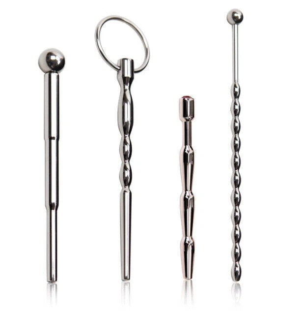 MALE STAINLESS STEEL Penis Urethral Plug Dilator Sound Urethral Bead ...