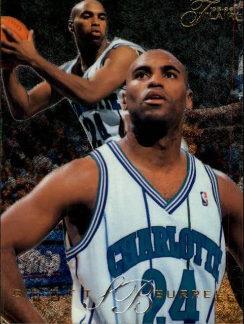 1995-96 CARTE DE basketball Flair Charlotte Hornets #11 Scott Burrell ...