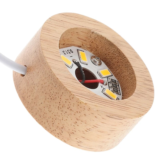 NIGHT LIGHT BASE Sphere Globe Stand Lamp Platform Wood Display Pedestal ...