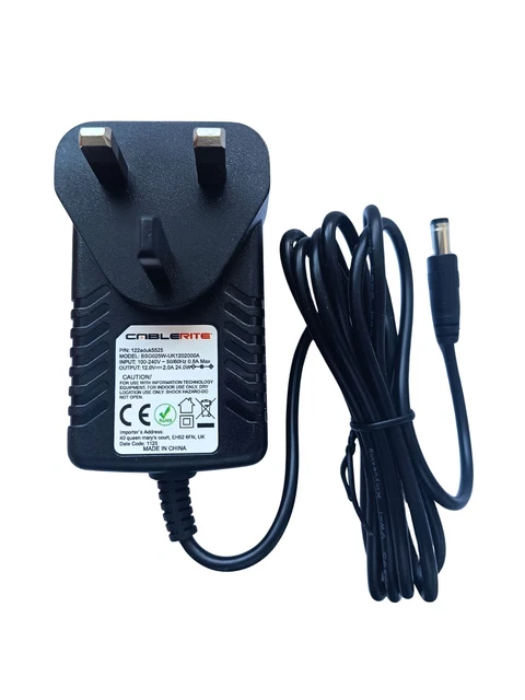 12V POWER ADAPTER for Dane-Elec So Ready 1TB 2TB Drives UK Plug Supply ...