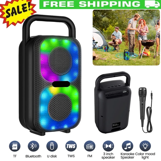 WIRELESS BLUETOOTH SPEAKER 200W RGB LED Lights TWS/USB/FM Gaming/Party ...