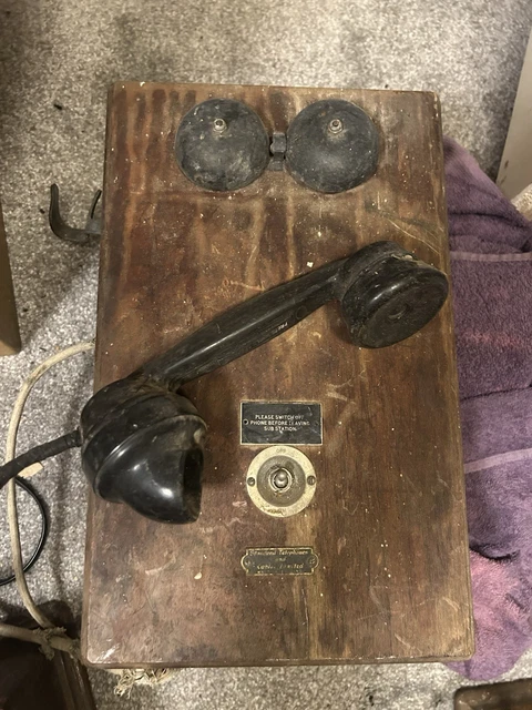 ANTIQUE VINTAGE TELEPHONE Wooden Landline Receiver Genuine £1.16 ...