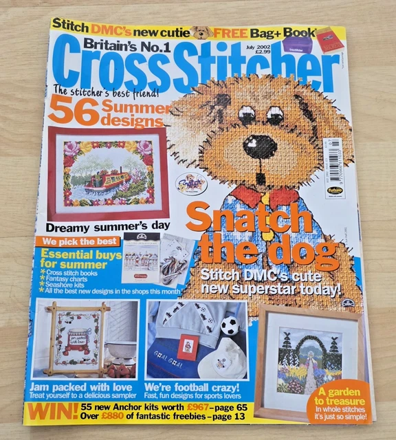 CROSS STITCHER MAGAZINE 2002 July Issue 123 Snatch The Dog Barge Scene ...