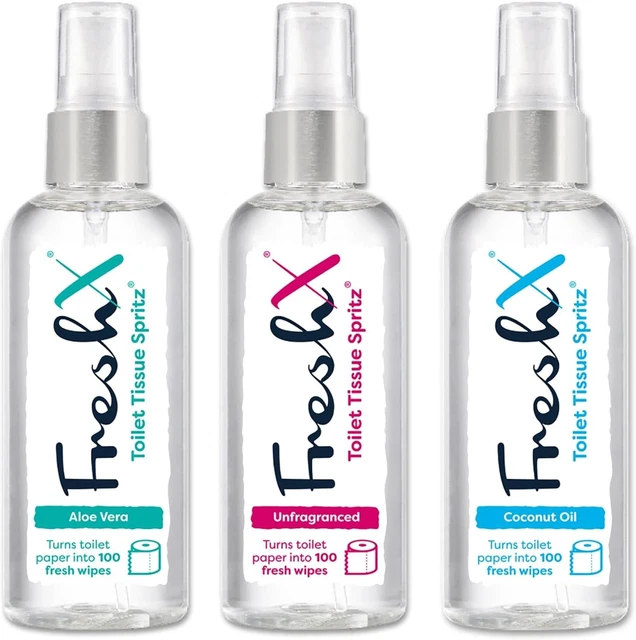 FRESHX TOILET PAPER Spray 3-Pack | Turns Roll into Flushable Wet... £20.29 - PicClick UK