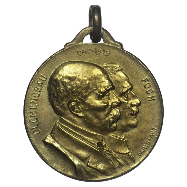 FRANCE MÉDAILLE 1919 Clémenceau Foch Au bon marché Paris d'après ...