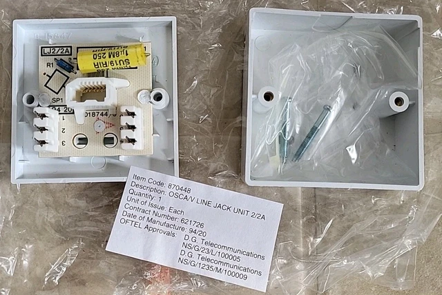 BT OSCA/V LINE Jack Unit 2/2A Item Code 870448 £1.75 - PicClick UK