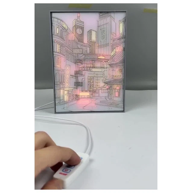 1X(USB PLUG DIMMING Romantic Home LED Beautiful City Night View ...
