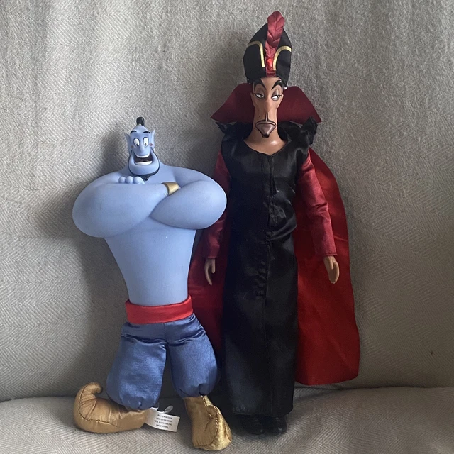 DISNEY STORE ALADDIN Jafar doll classic villain & Genie Toy £20.00 ...