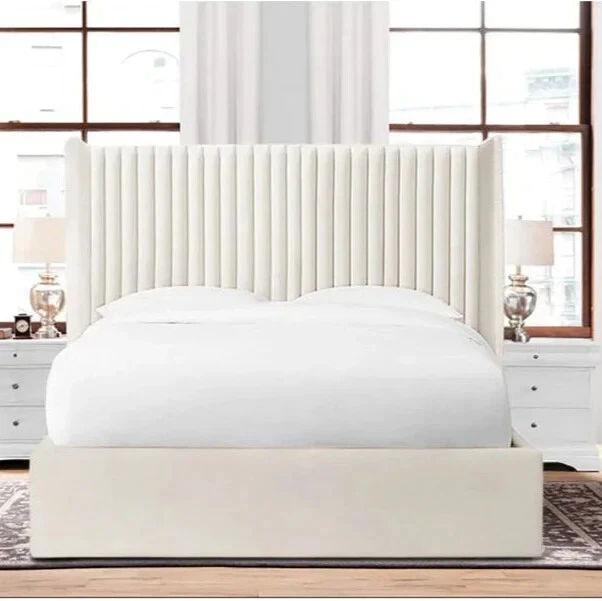 DOUBLE & KING SIZE Wing panel bed and ottoman storage with Mattress £ ...
