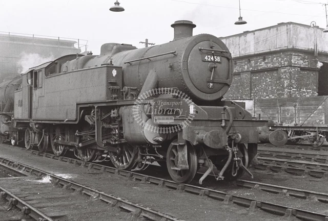 PHOTO BR British Railways Steam locomotive 42458 StanierLMS Patricroft ...
