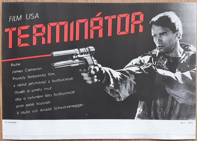 TERMINATOR ORIGINAL CZECH 8x12 1990 POSTER Cyborg Arnold Schwarzenegger ...