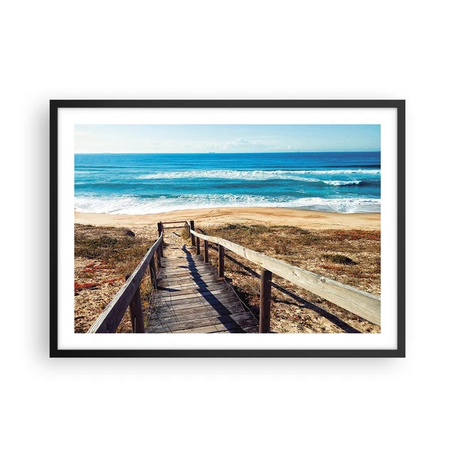 POSTER 70X50CM MARE Spiaggia Ingresso Stampe Immagini Quadri Moderni ...