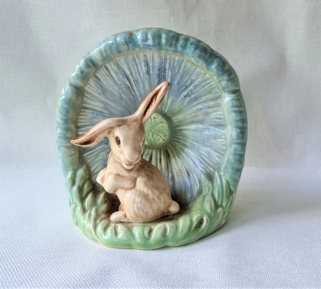 VINTAGE SYLVAC Pottery #1510 Lop Eared Rabbit and Mushroom Vase 1940s ...