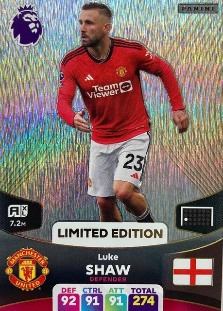 PANINI PREMIER LEAGUE Adrenalyn 2024 23 24 Luke Shaw Limited Edition ...