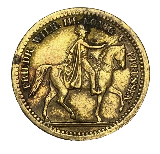 RARE GERMAN BRASS jeton by Lauer - FRIEDRICH WILHELM III HORSEBACK ...
