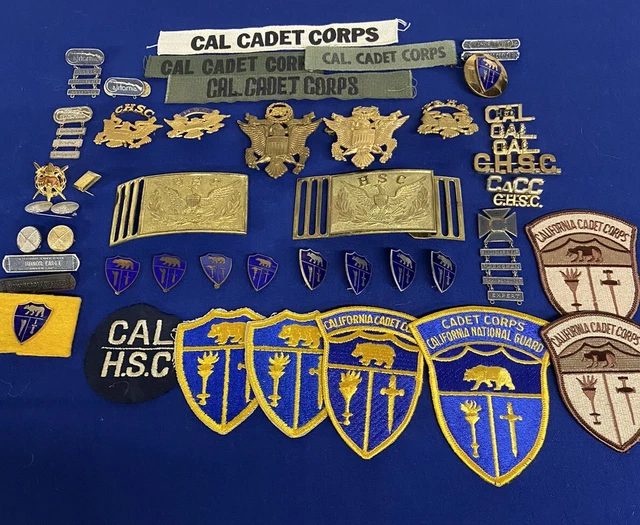 ORIGINAL WWII- 1950S California Cadet Corps Insignia Lot - 47 Items $9. ...