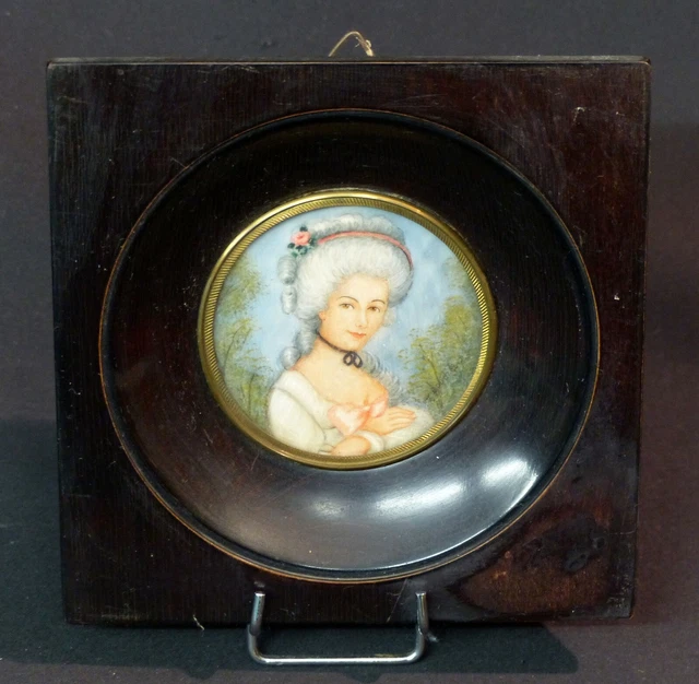 AA 19ÈME BEAU précieux portrait miniature NATTIER jeune fille cadre ...