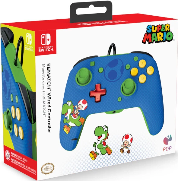 MANDO PDP REMATCH Wired Controller Super Mario Toad & Yoshi (switch ...