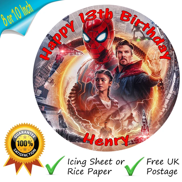 Wafer Paper Spider Man Edible Icing Sheet Cake Topper Round Web Wafer Paper Spider Man Edible Icing Sheet Cake Topper Round Web