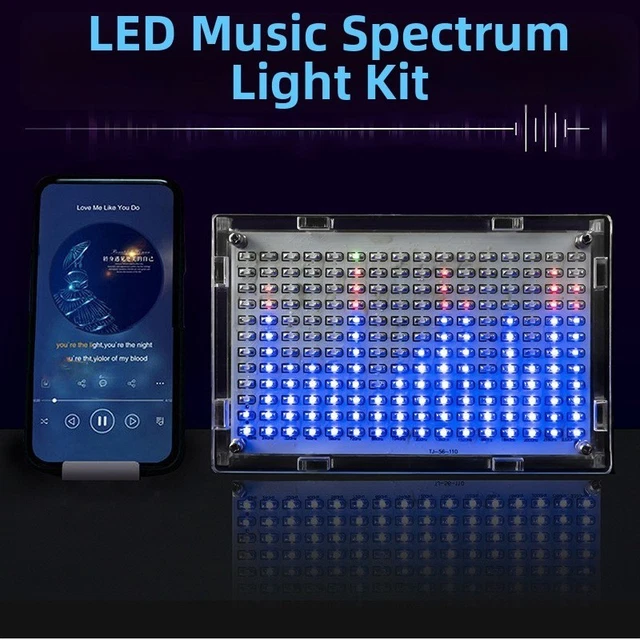 51 MICROCONTROLLER LED Sound Display Kit with Acrylic Case for DIY ...