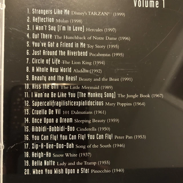 DISNEYS GREATEST CD Pop Vol. 1 20 Song Movie Music Album Lyrics Booklet ...