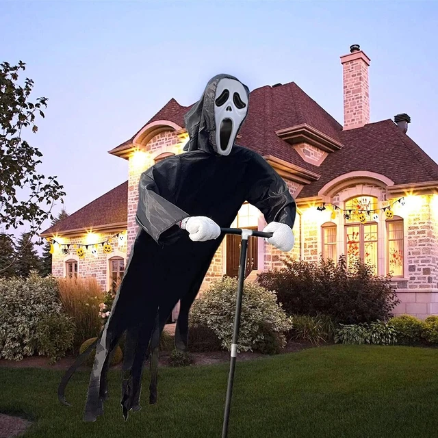 HALLOWEEN FLYING HORROR Ghost face Scary Scream Scarecrow Outdoor Decor ...