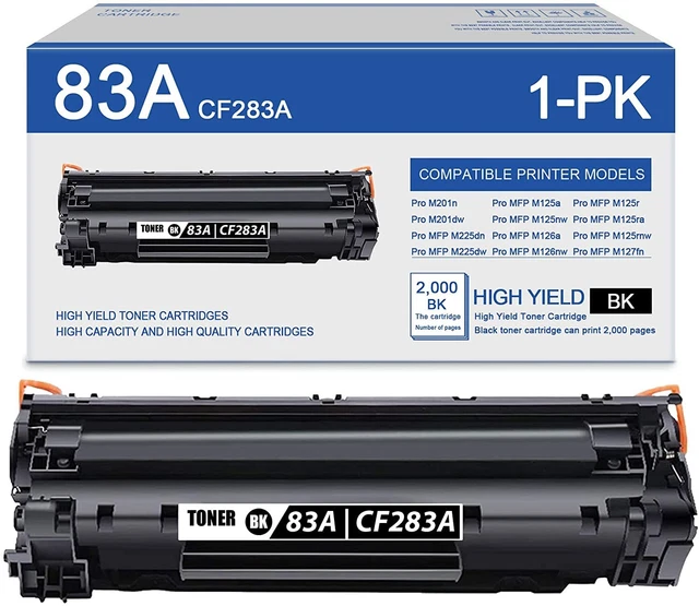 1PK 83A CF283A Toner Cartridge for HP LaserJet Pro M127fw M127fn M125nw ...