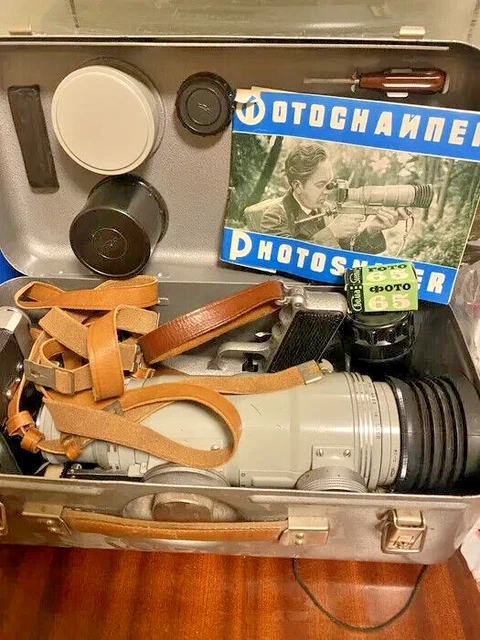 THE USSR. VINTAGE photo sniper camera Zenit-ES + Tair 3 FS + Helios 44 ...