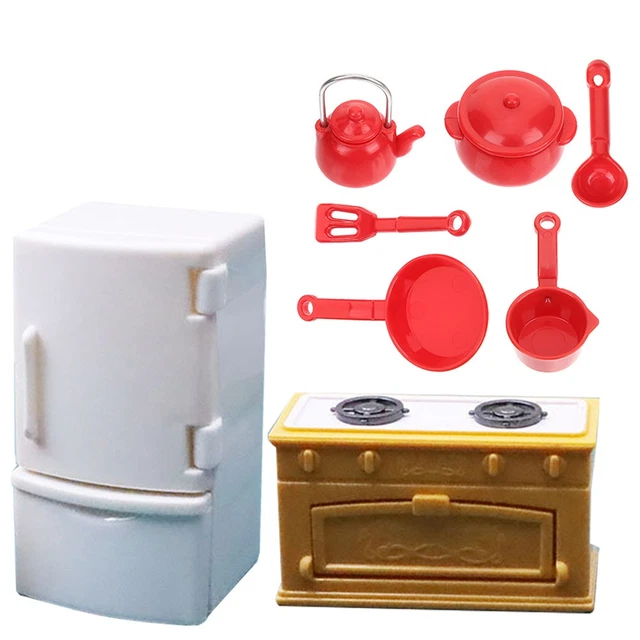 MINI KITCHEN UTENSILS Miniature Accessories Dollhouse Toy Fridge $23.31 ...