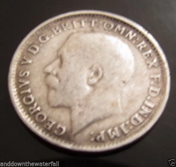SOLID SILVER 3D 1916 II Coin King George V English London World War I ...