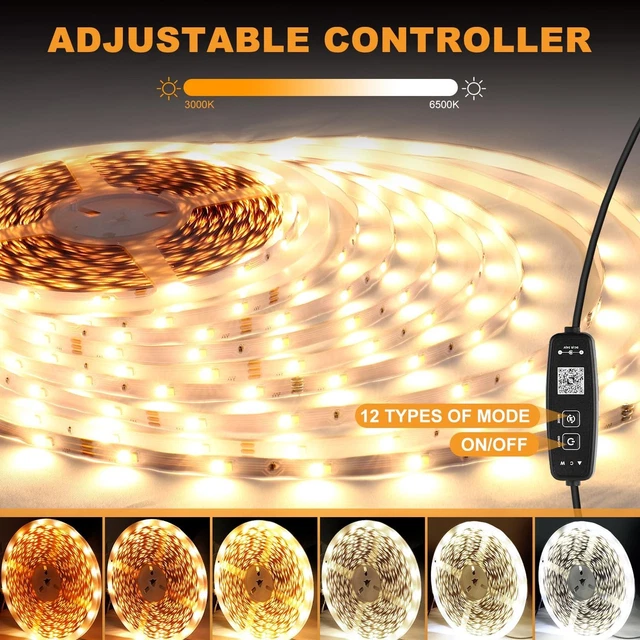 20M LED STRIP Lights, 24V Warm White with Dimmable, 20M, 3000-6500k £30 ...