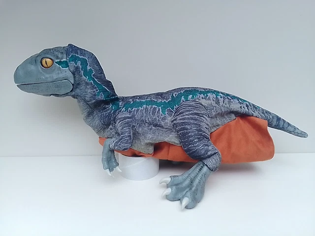 JURASSIC WORLD - Real FX Baby Blue Velociraptor Animatronic Puppet With ...