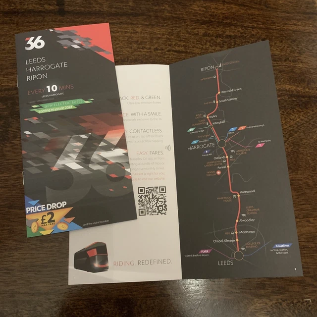 TRANSDEV HARROGATE BUSES route 36 Timetable booklet Sept 2023 edition ...