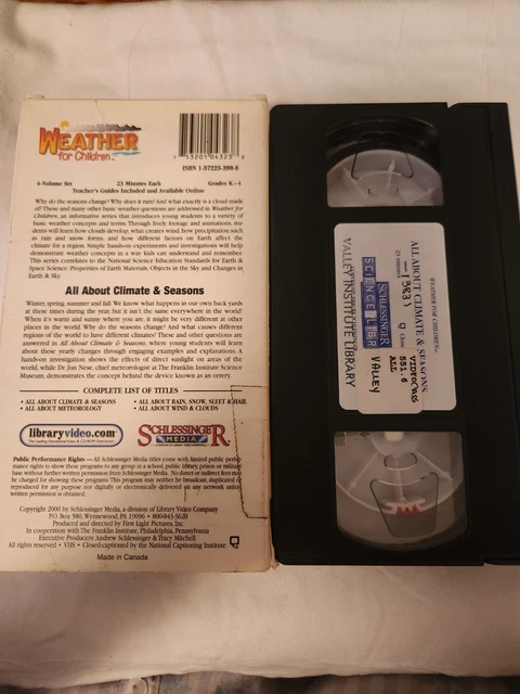 SCIENCE FOR CHILDREN All About Climate & Seasons (VHS) Ex Library ...