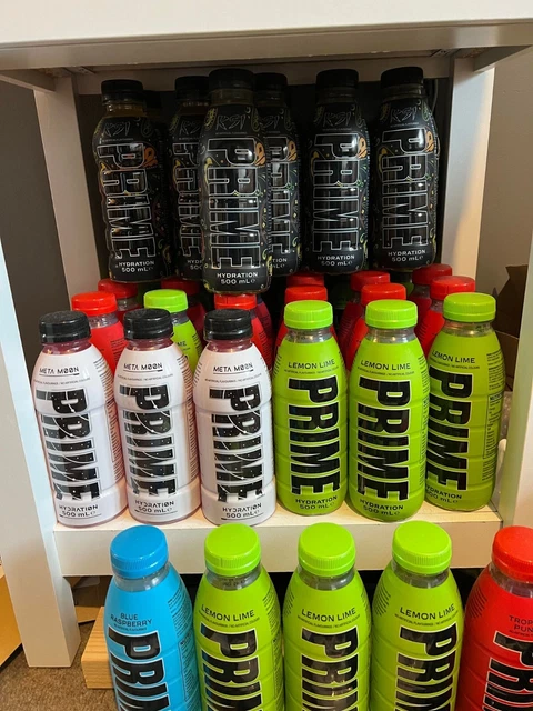 PRIME HYDRATION DRINK x 4 bottles. Meta Moon, Ice Pop, Lemon & Lime and ...