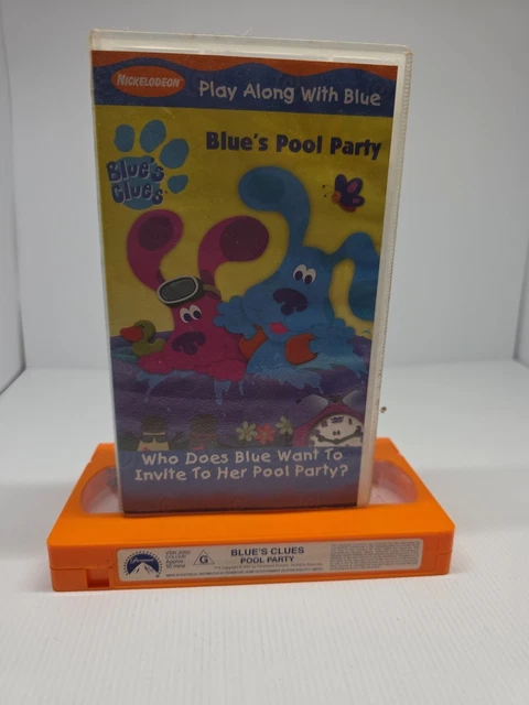 BLUES CLUES PLAY Along Blues Pool Party VHS - Orange Cassette $29.97 ...
