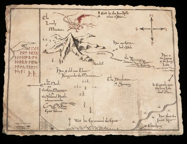 CARTE DU SHIRE Parchemin art imprimé seigneur des anneaux weta hobbit ...