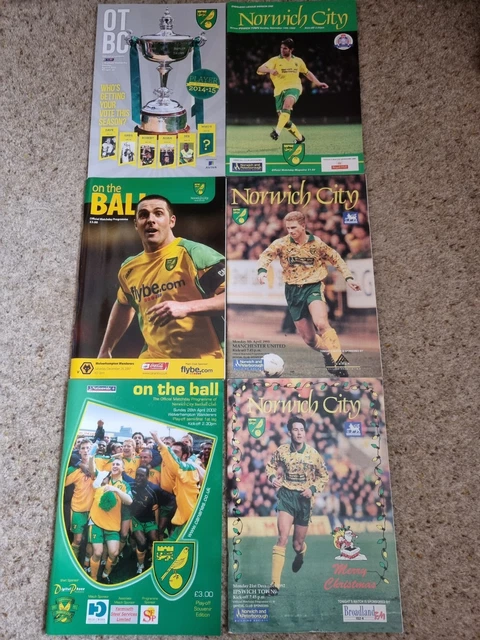 NORWICH CITY FC football programmes 90s And 00s £1.99 - PicClick UK