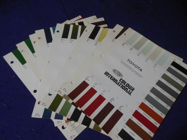 ORIGINAL 1980 DUPONT Color Chart Sheets 1980 Toyota Includes Celica 8 ...