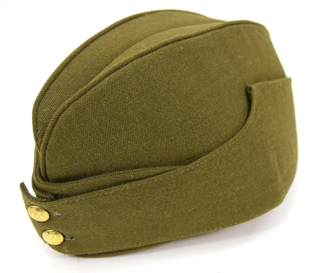 BRITISH ARMY SIDE Cap 1940's WW2 Forage Chip Hat Uniform Khaki Green ...