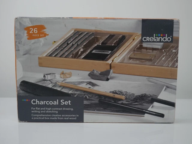 CRELANDO 26 PIECE Charcoal set art/drawing set £21.46 - PicClick UK