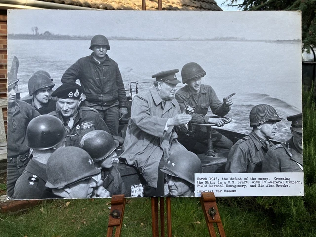 RARE HUGE ORIGINAL photograph D Day Normandy landings Churchill Ilford ...
