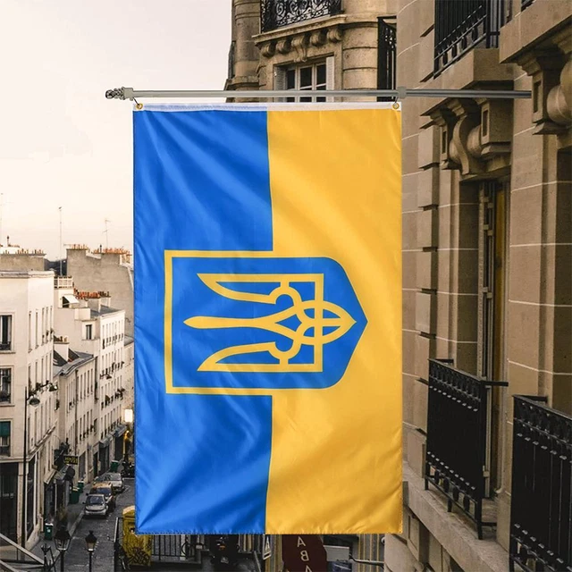 UKRAINE TRIDENT FLAG Ukrainian National Flags Flag Of Ukraine Ukraine ...