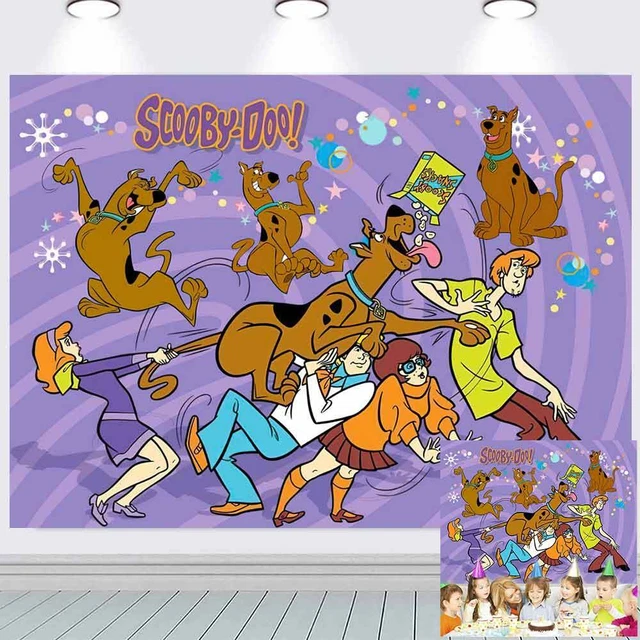 SCOOBY DOO HAPPY Birthday Backdrop Banner Background Cartoon Decor ...