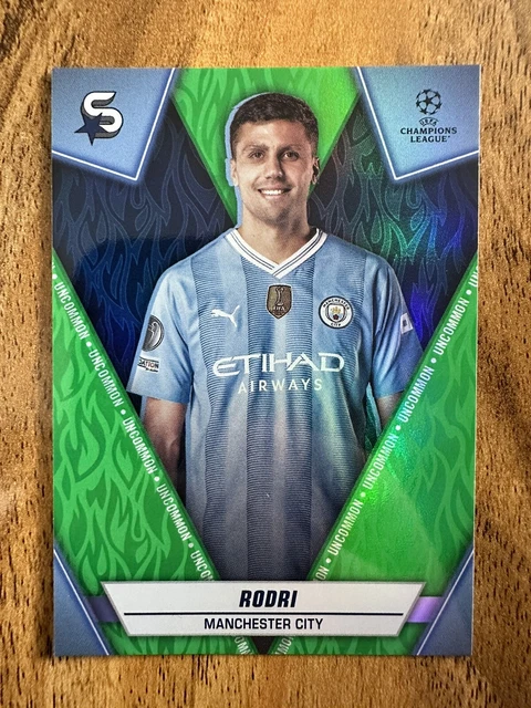 TOPPS UCL SUPER-STARS 23/24 N° 93 Rodri vert rare Manchester City EUR 4 ...