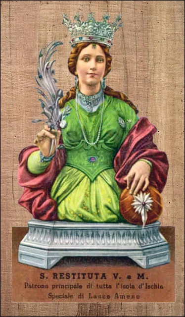 SANTINO HOLY CARD SANTA RESTITUTA in stile icona su carta EUR 2,00 ...